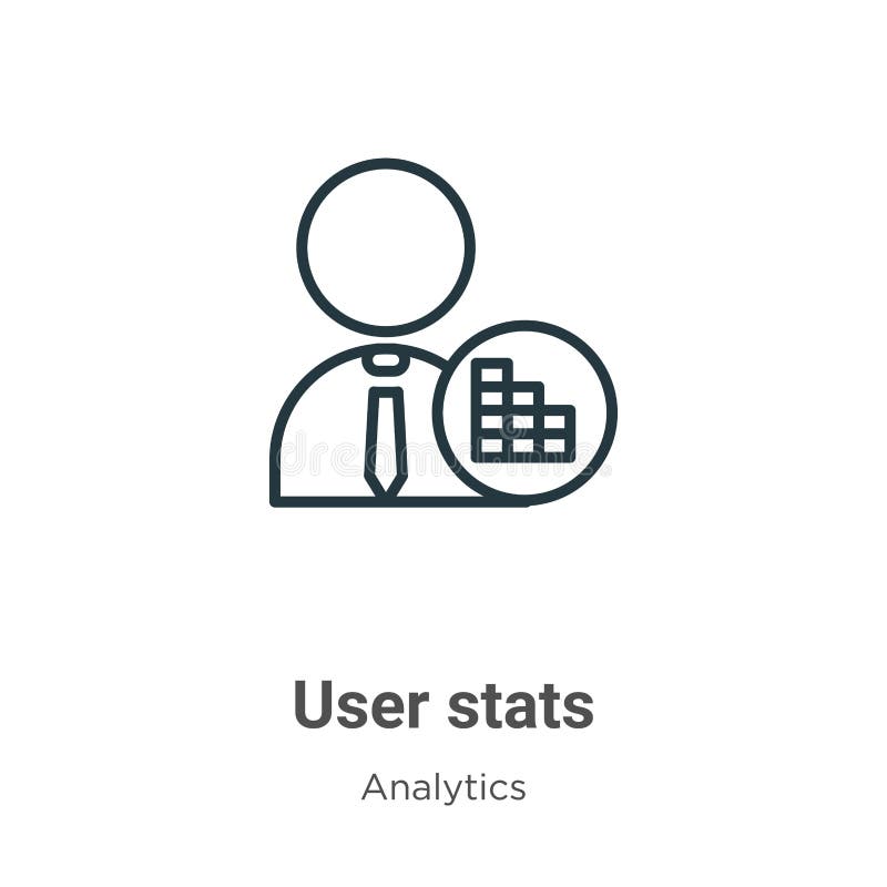 User Stats Outline Vector Icon. Thin Line Black User Stats Icon, Flat ...