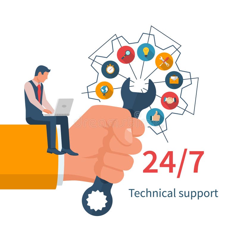 User Support and Data Protection. Customer Support. Vector Flat. Stock ...