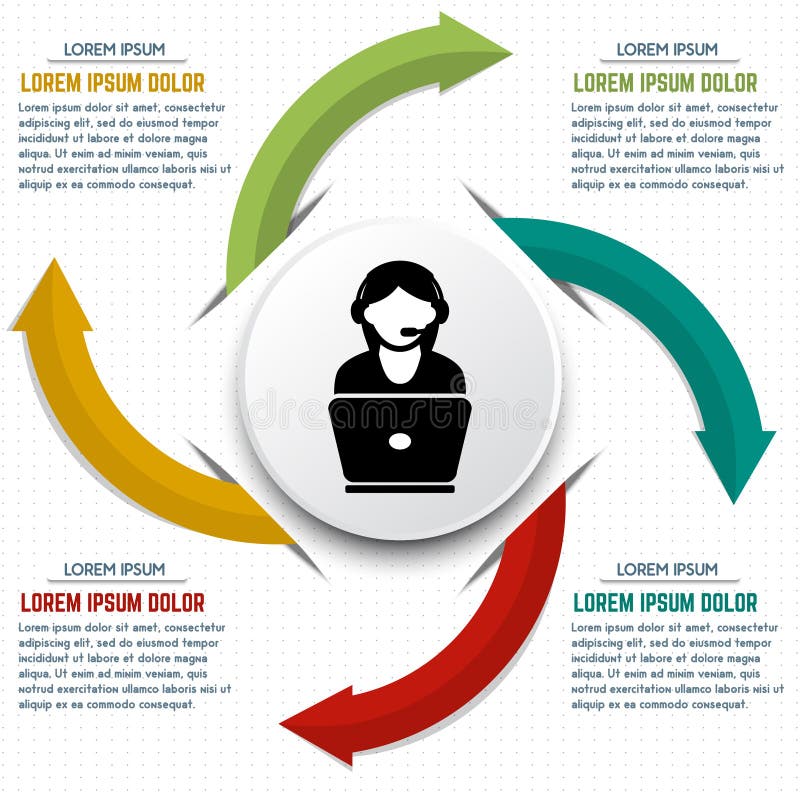 User Support. Set of Infographic Elements with Users Icons Stock Vector ...