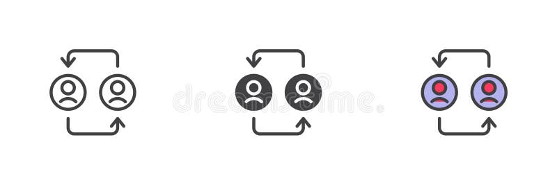 User Switch Icon Set in Line, Solid and Filled Outline Style Stock ...