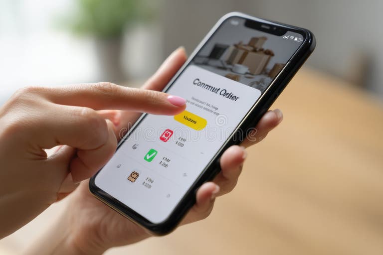 User Interacts with Ecommerce Mobile App To Confirm Order for Items in ...