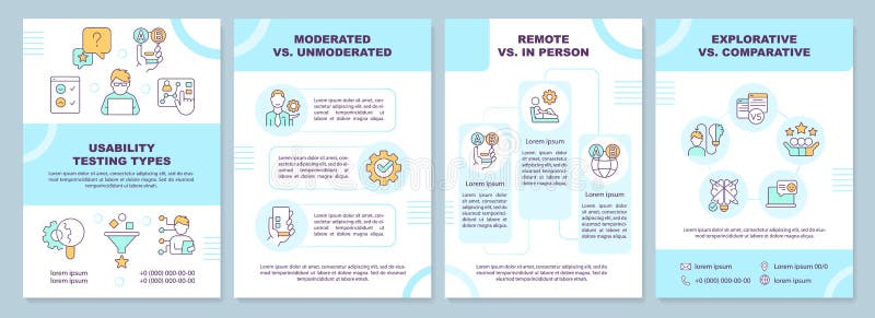 User Testing Types Blue Brochure Template Stock Illustration ...