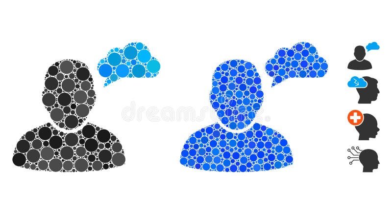 User Thinking Cloud Composition Icon of Round Dots Stock Illustration ...