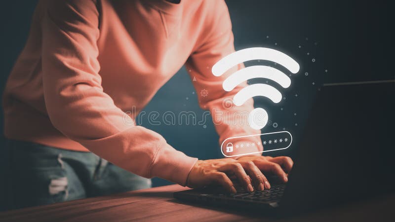User Using A Computer Laptop To Connect To Wifi But Wifi Not Connected And Waiting To Loading
