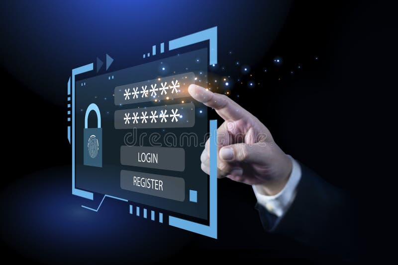 User Using Cyber Security Login Username and Password. Privacy Login ...