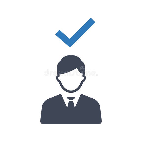 User Verify Flat Vector Icon Stock Vector - Illustration of approved ...