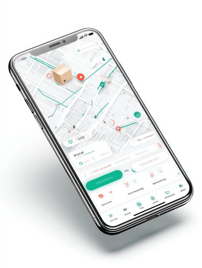 Order Tracker App Screen Displays Real-Time Parcel Movement on Map with ...