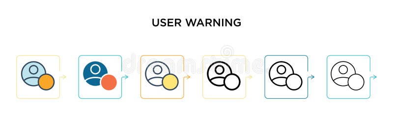 User Warning Vector Icon in 6 Different Modern Styles. Black, Two ...