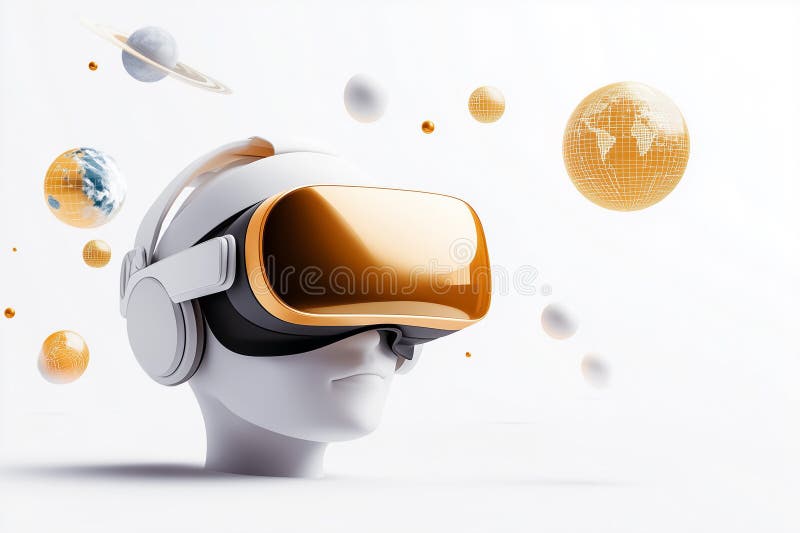 User Wearing Advanced Virtual Reality Headset Engrossed in Immersive ...
