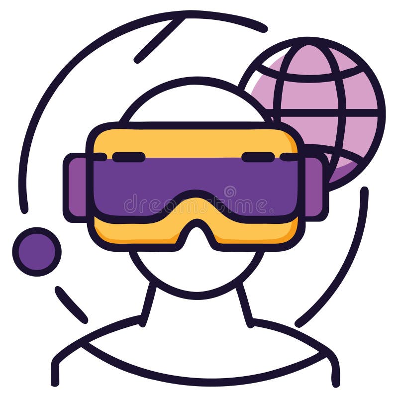 Virtual Reality User with VR Headset Icon Stock Illustration ...