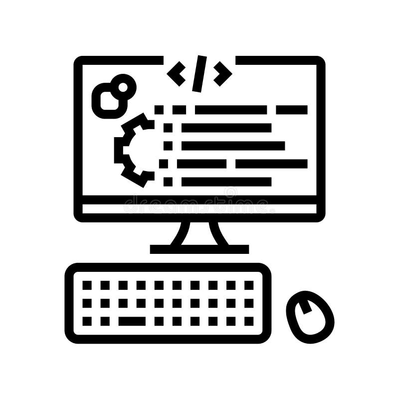 User-written Software Line Icon Vector Illustration Stock Vector ...