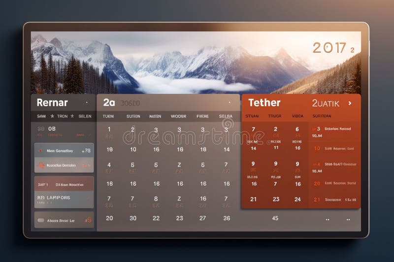 Userfriendly 2024 Calendar App Interfaces with Stock Illustration ...