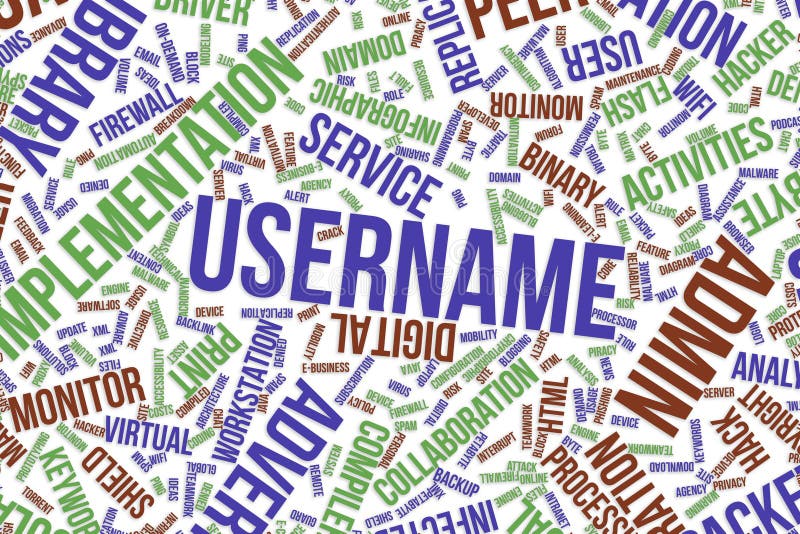 Username, Conceptual Word Cloud for Business, Information Technology or ...