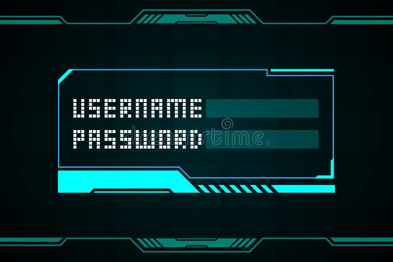 Username and Password Abstract Frame Technology Futuristic Hud Stock ...