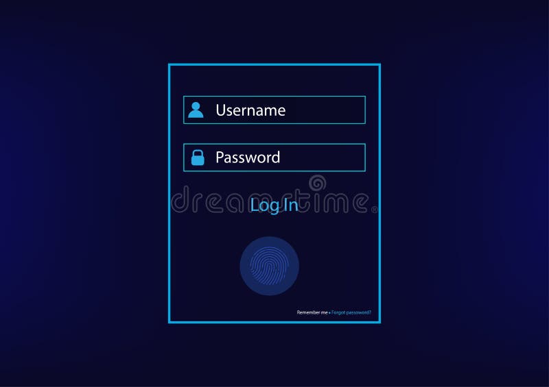 Username and Password Form Menu or Fingerprint Identification Sign in ...