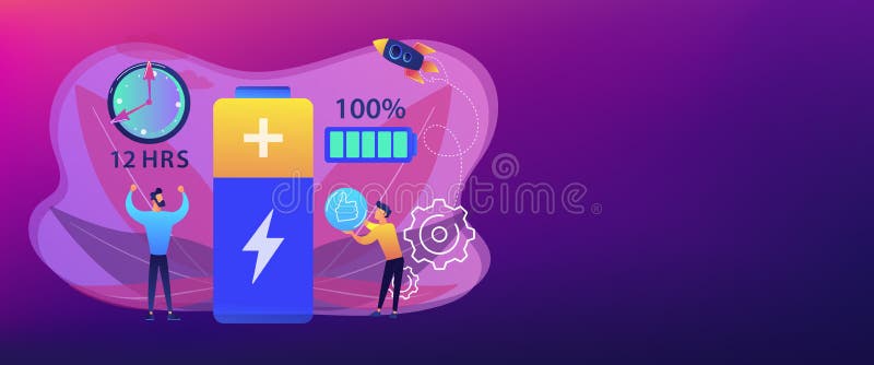 Battery Runtime Concept Banner Header. Stock Vector - Illustration of ... Battery Runtime Concept Banner Header. Stock Vector - Illustration of ...