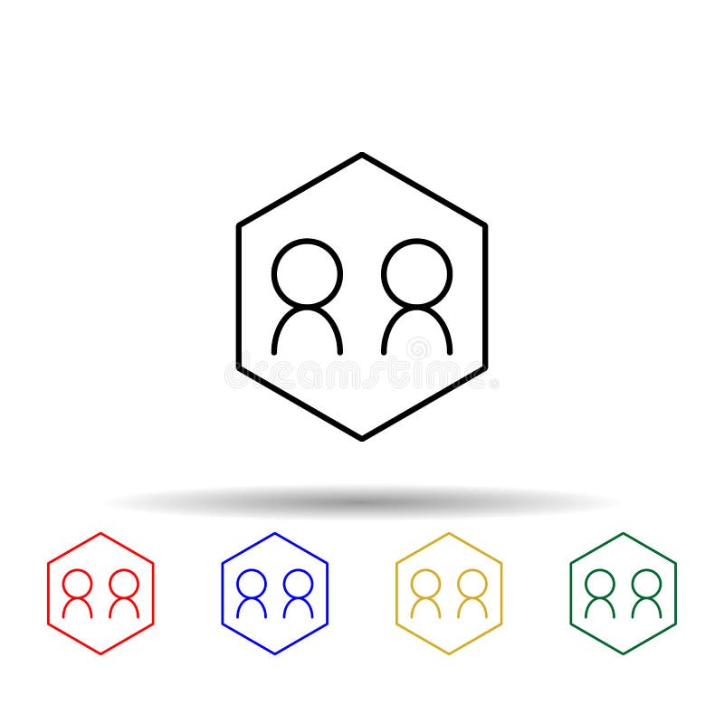 Users Communication Multi Color Icon. Simple Thin Line, Outline Vector ...