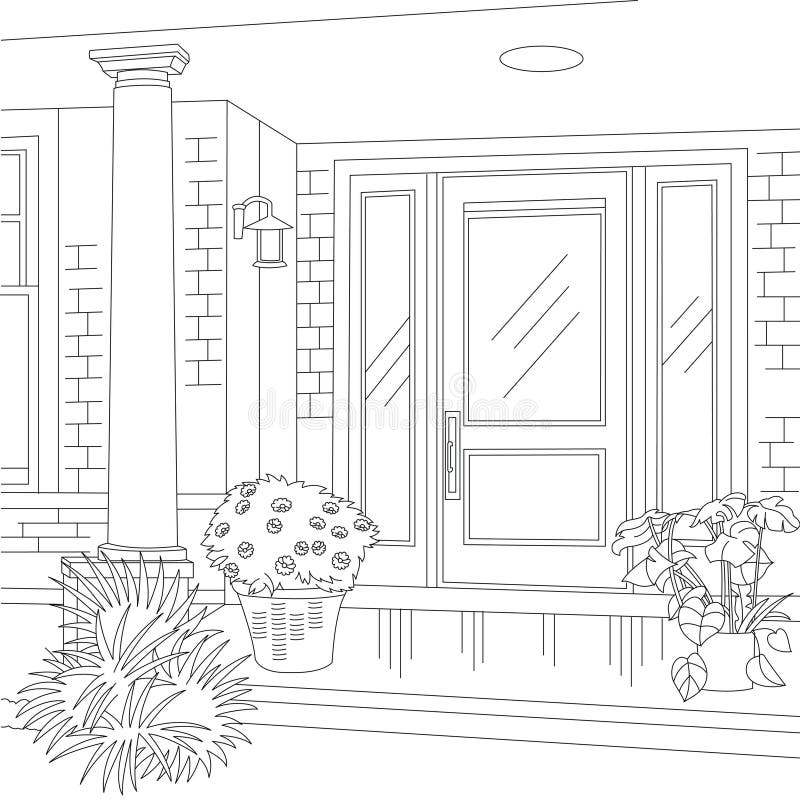 Porch Line Drawing Stock Illustrations – 167 Porch Line Drawing Stock ...