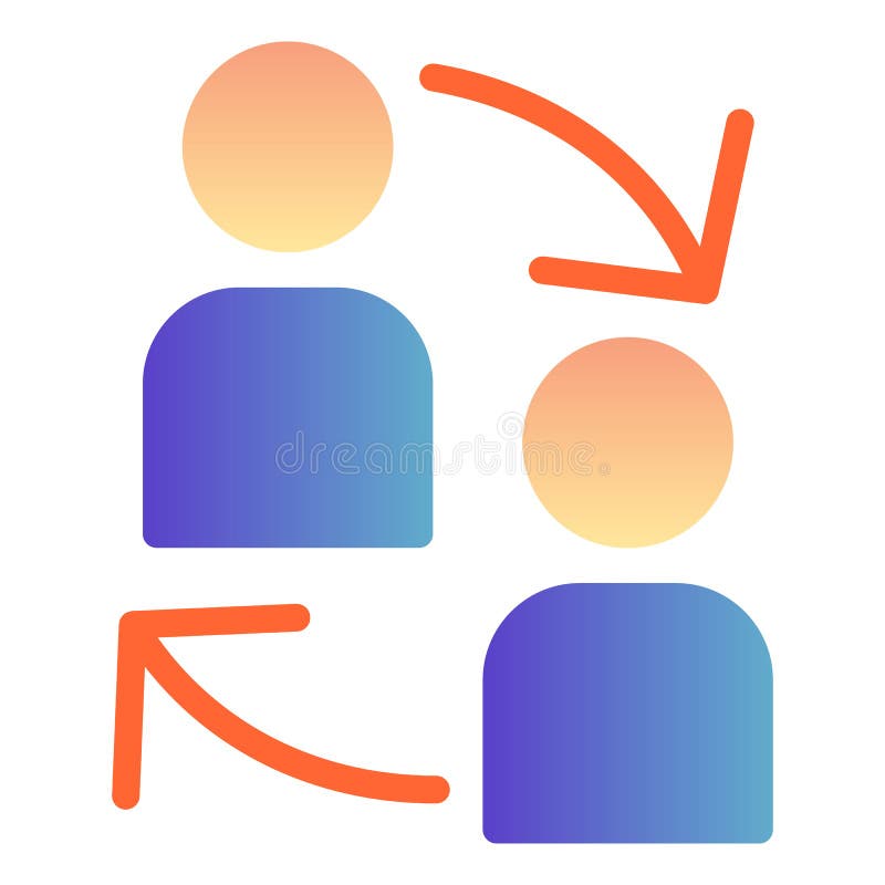 Users Exchange Flat Icon. Users Connection Color Icons in Trendy Flat ...
