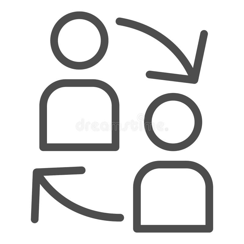 Users Exchange Line and Glyph Icon. Users Connection Vector ...
