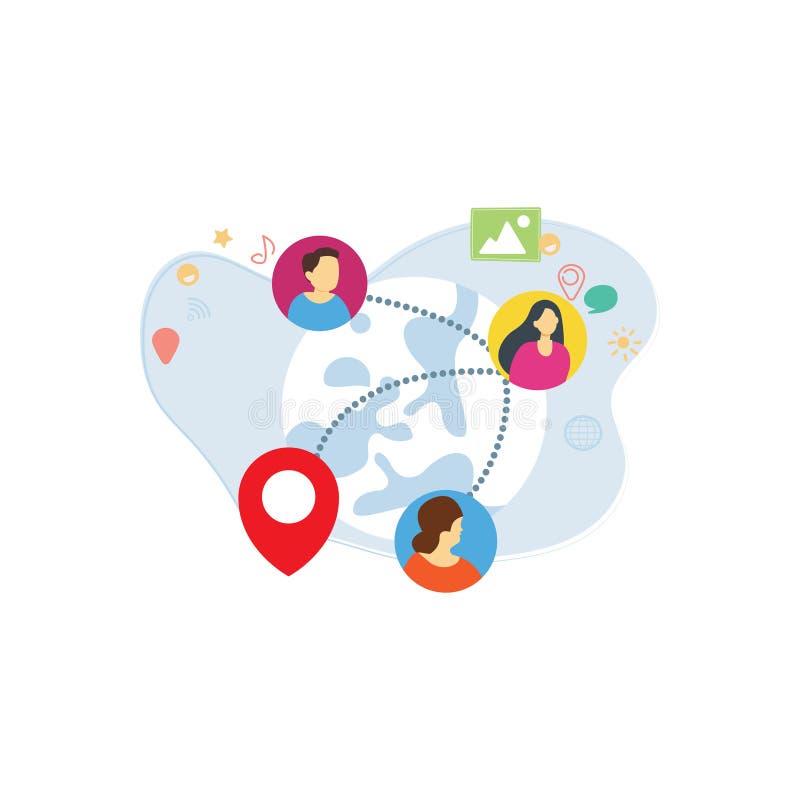 The Users are Globally Connected through Social Media Apps Stock Vector ...
