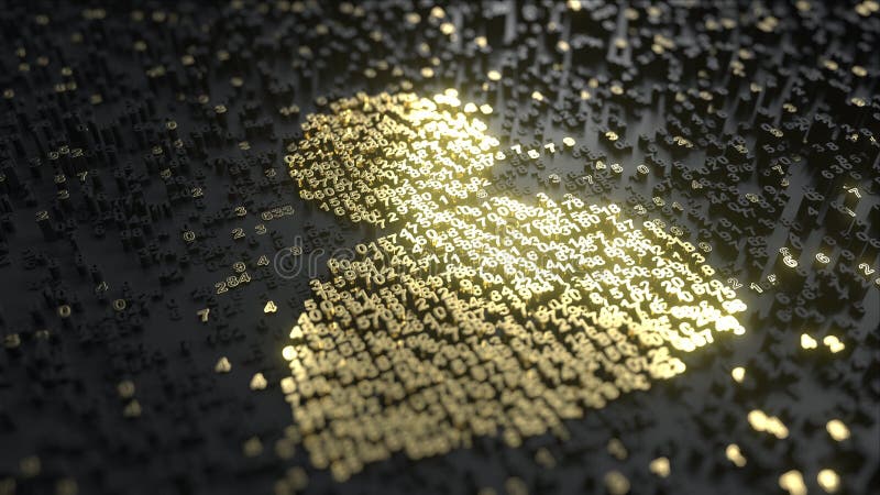 Users Icon Made of Gold Numbers. Conceptual 3D Rendering Stock ...