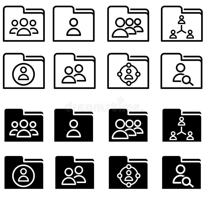 Users Icon Vector Set. Data Archive Illustration Sign Collection ...