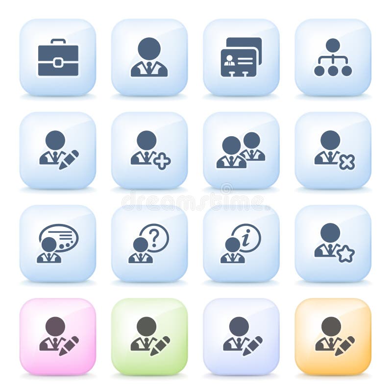 Users Icons on Color Buttons. Stock Vector - Illustration of green ...