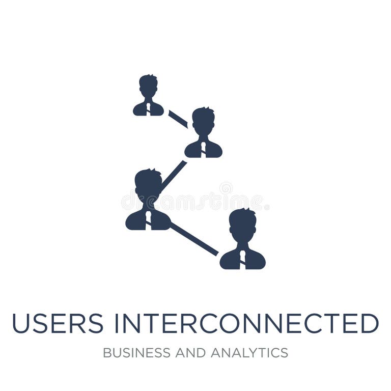 Users Interconnected Icon. Trendy Flat Vector Users Interconnect Stock ...