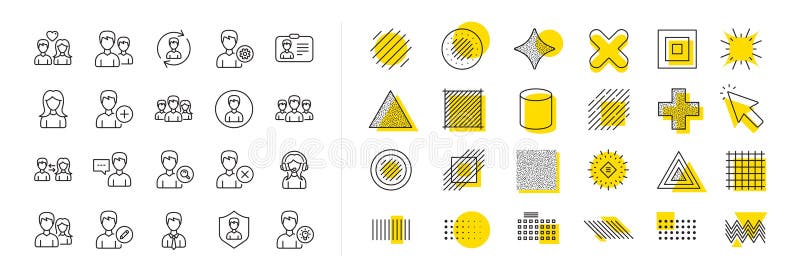 Users Line Icons. Male and Female Profiles. Design Elements. Vector ...