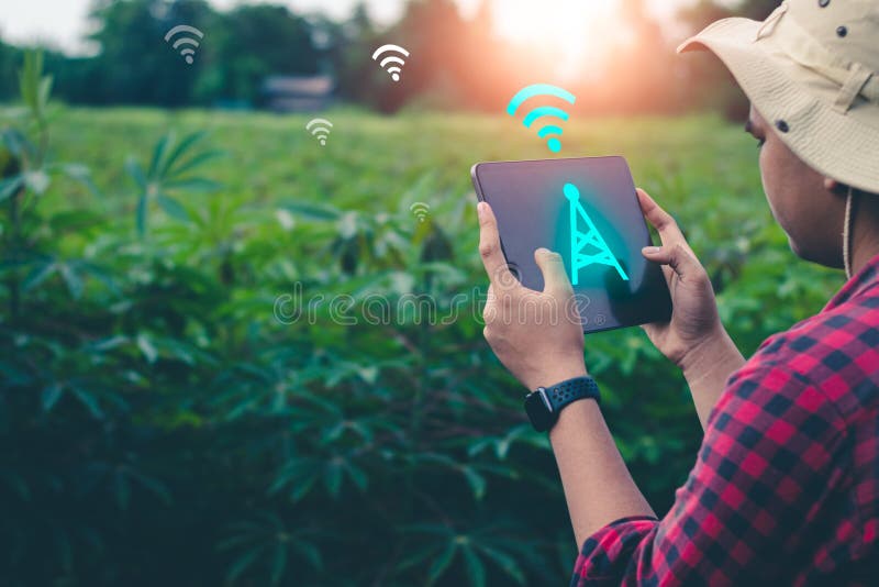 Users Look for Internet Signals To Go Online Stock Image - Image of ...