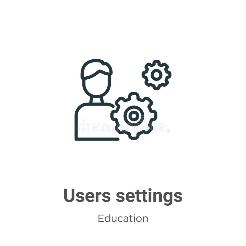 Users Settings Outline Vector Icon. Thin Line Black Users Settings Icon ...
