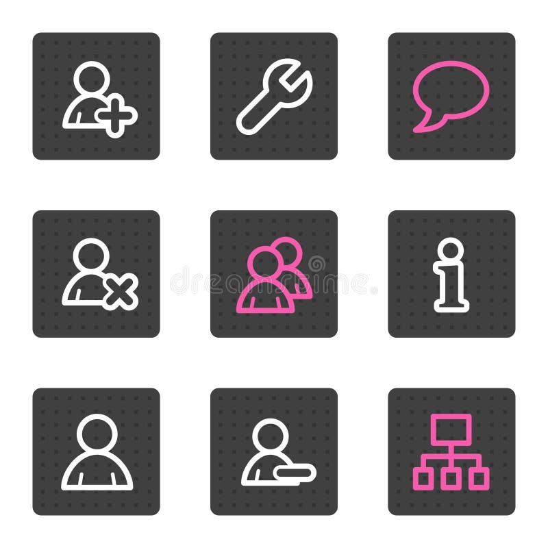 Users Web Icons, Green and Grey Circle Buttons Stock Vector ...