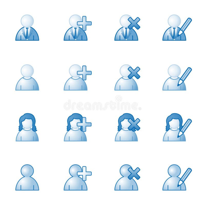 Users Web Icons, Blue Series Stock Vector - Illustration of edit ...