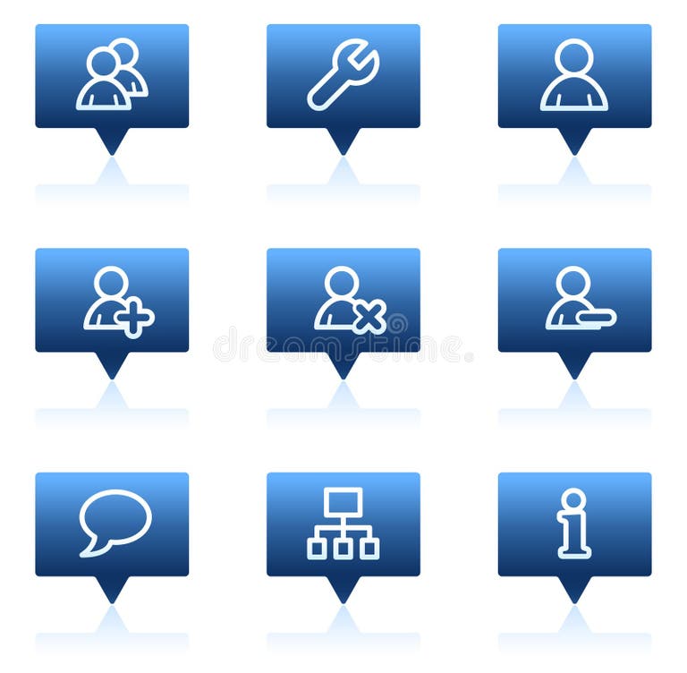Users Web Icons, Blue Speech Bubbles Series Stock Illustration ...