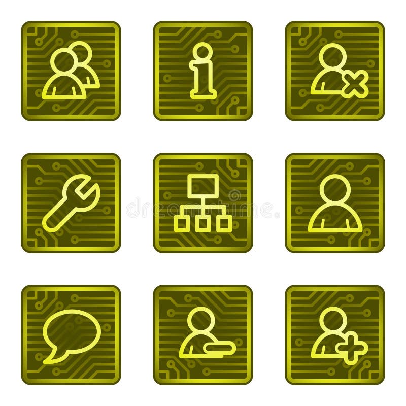 E-mail Web Icons, Green Sticker Series Stock Vector - Illustration of ...