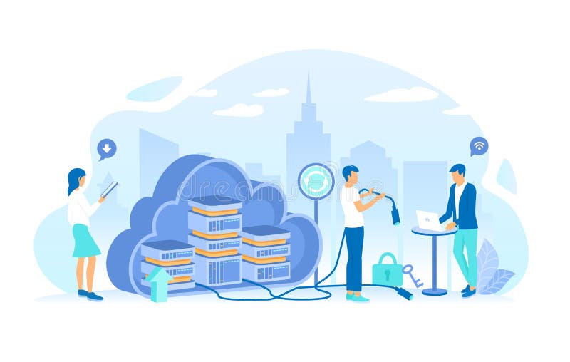 Cloud Technology Services Data Center Connection Hosting Server Database Synchronize Storage