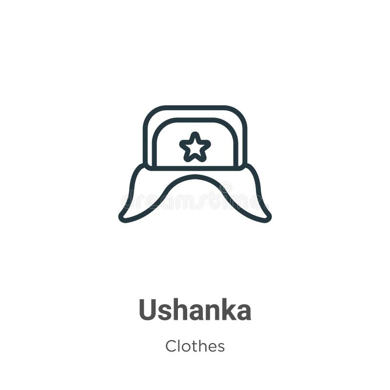Outline Ushanka Vector Icon. Isolated Black Simple Line Element ...