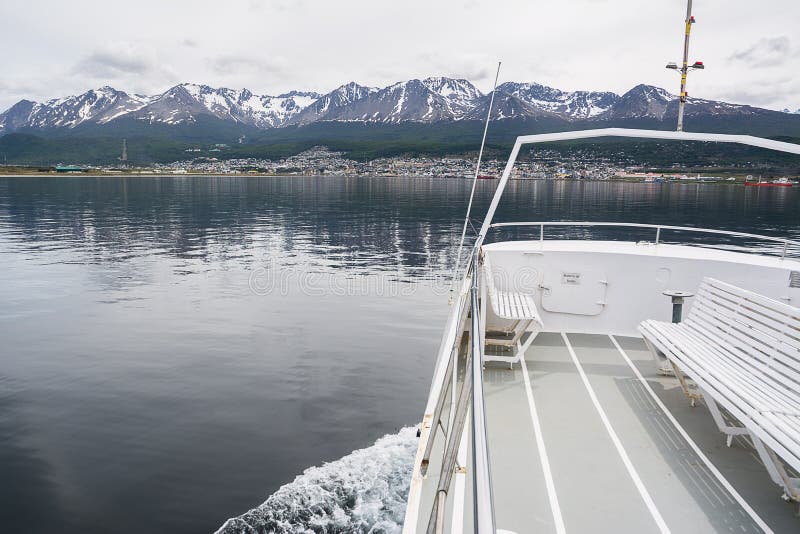 Ushuaia Viewed from Boat in Beagle Channel Stock Photo - Image of ocean ...