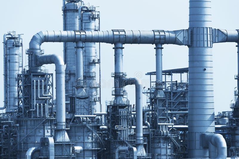 Usine De Traitement De Gaz. Paysage Avec L'industrie Du Gaz Image stock ...