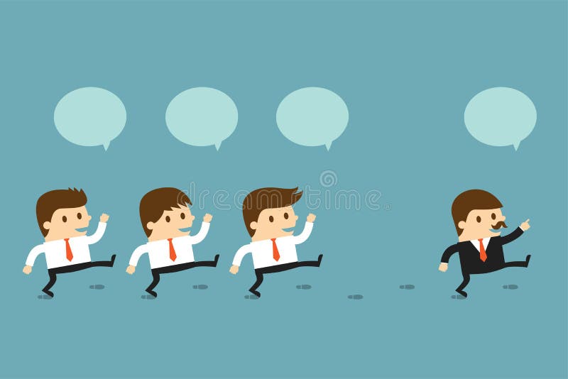 Usiness People Following Leader Stock Vector - Illustration of cartoon ...