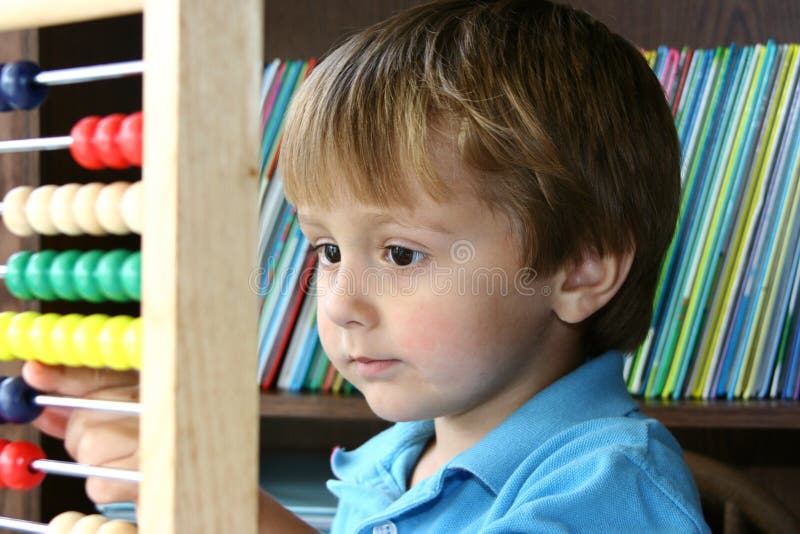 Using an abacus stock image. Image of education, child - 2227023