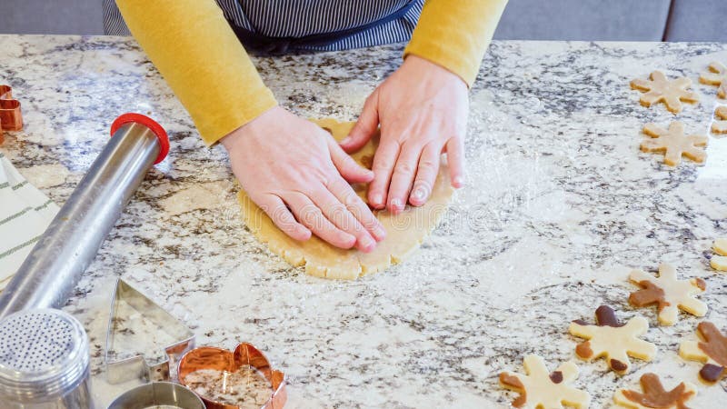 Baking Christmas Gingerbread Cookies in a Modern Kitchen Stock Image ...