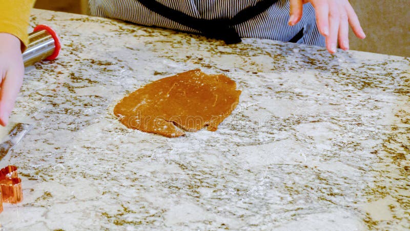 Baking Christmas Gingerbread Cookies in a Modern Kitchen Stock Image ...