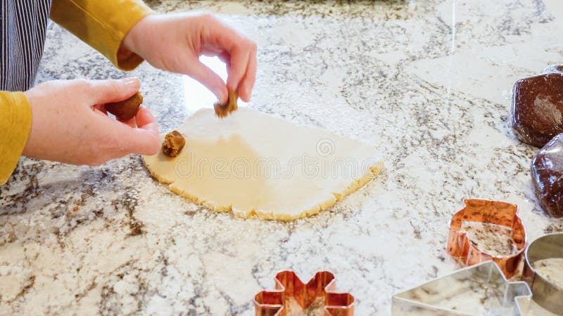 Baking Christmas Gingerbread Cookies in a Modern Kitchen Stock Photo ...
