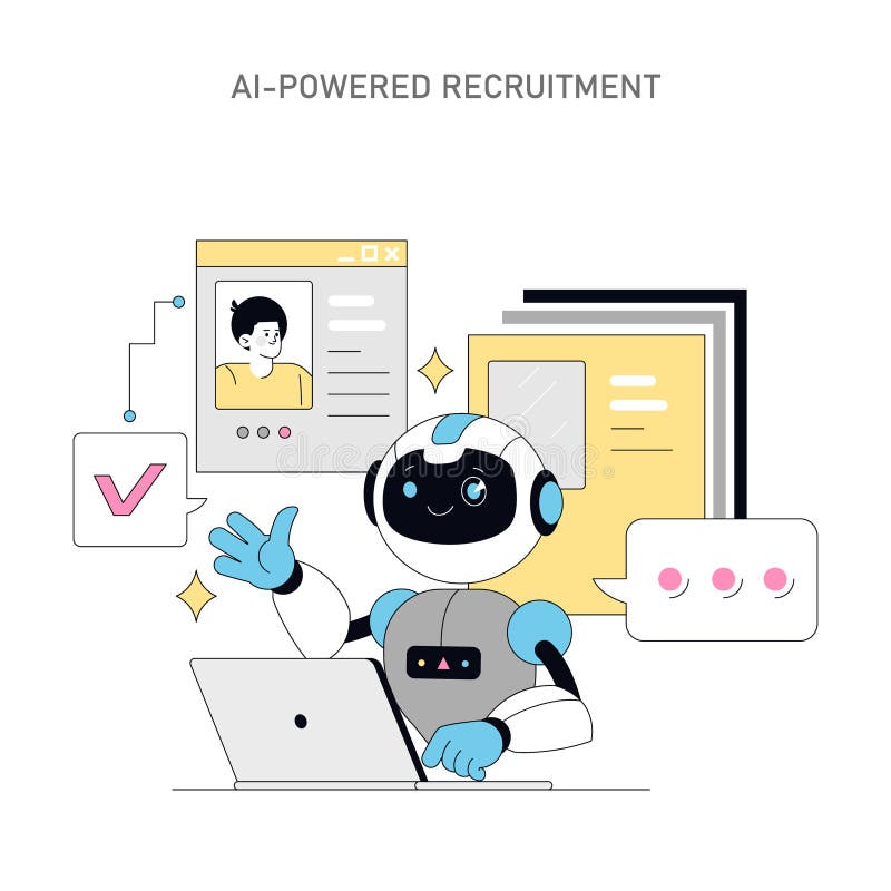Using AI for Human Resources Stock Vector - Illustration of technology ...