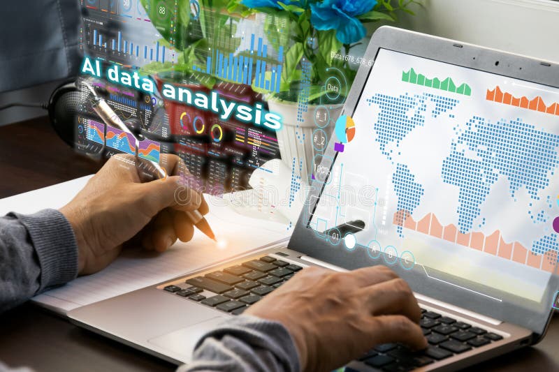 Using AI To Analyze Data and Collect Statistics Stock Photo - Image of ...