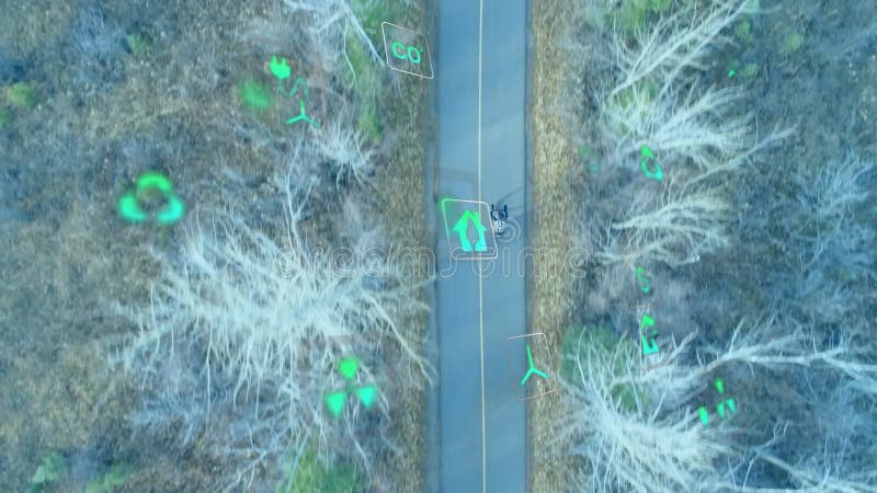 Using Animation, Drone Captures Person on Road with Digital Navigation ...