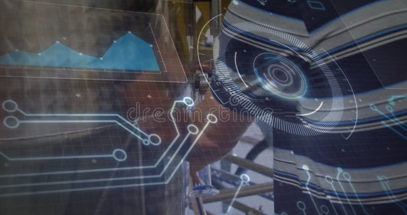 Using Animation, Futuristic Digital Interface Shows Data on Industrial ...