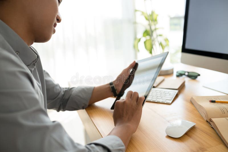 Using application stock photo. Image of studying, device - 54668188